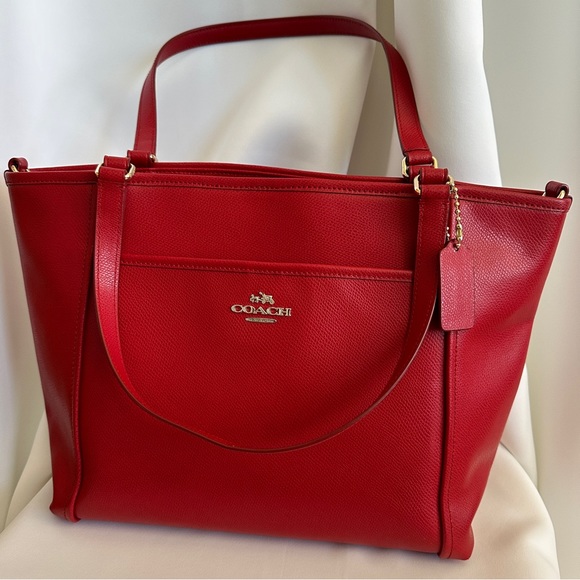 Coach | Bags | Coach Crossgrain Red Leather Tote | Poshmark